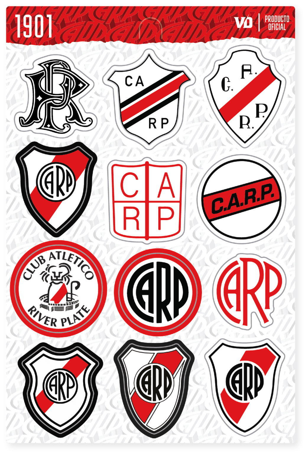 Plancha Stickers Escudos River Plate